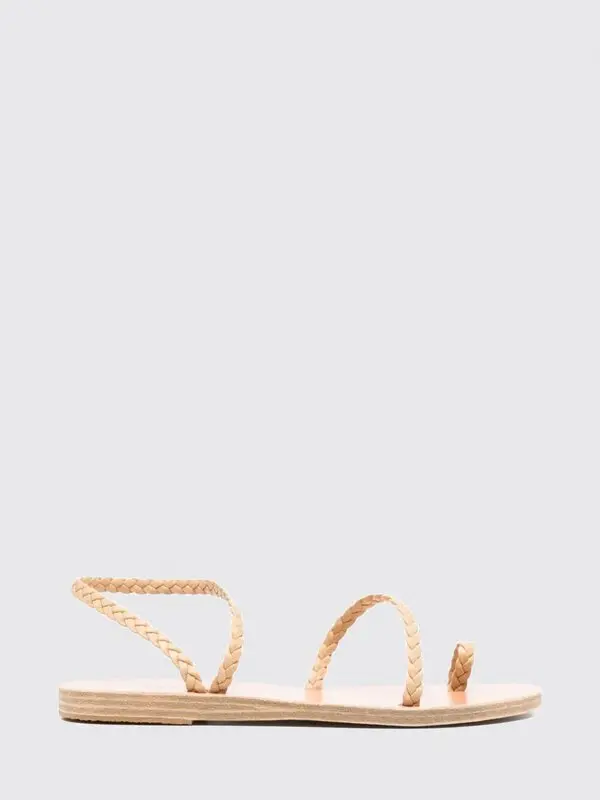 ANCIENT GREEK SANDALS Woven Nappa Leather Flat Thong Sandals