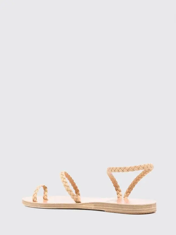 ANCIENT GREEK SANDALS Woven Nappa Leather Flat Thong Sandals