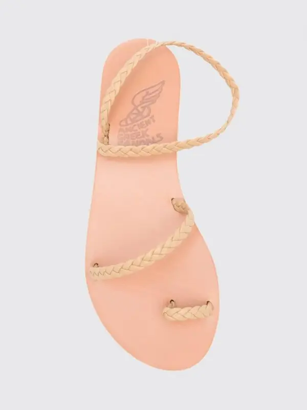 ANCIENT GREEK SANDALS Woven Nappa Leather Flat Thong Sandals