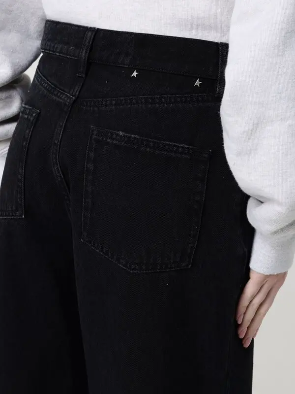 GOLDEN GOOSE Cotton Denim Wide-leg Jeans - Black