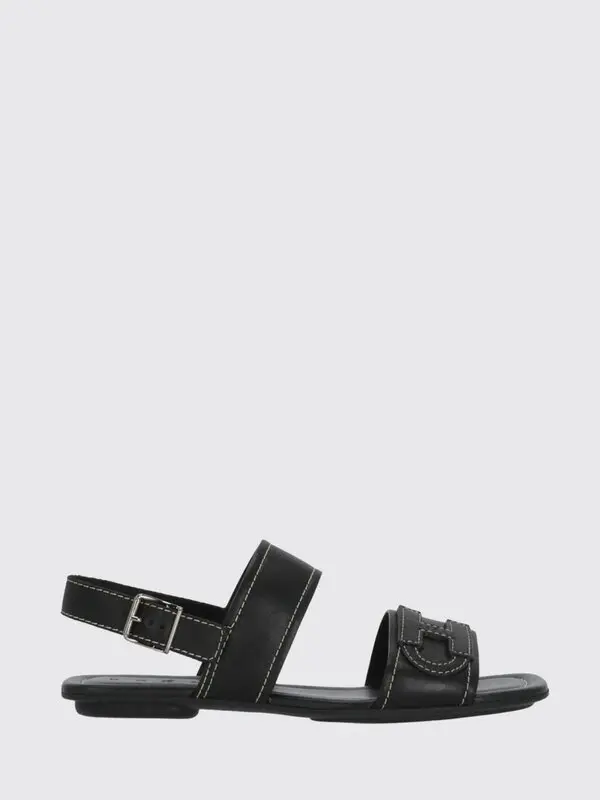 Hogan Leather Slingback Sandals - Black