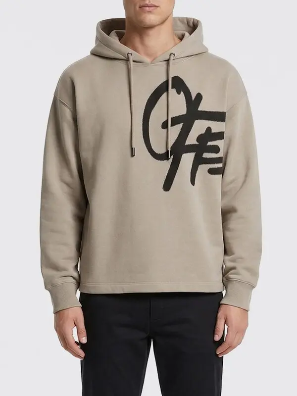 Off-White Cotton Hoodie With Logo