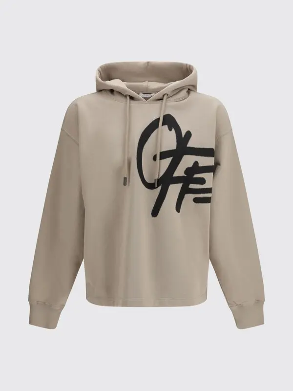 Off-White Cotton Hoodie With Logo