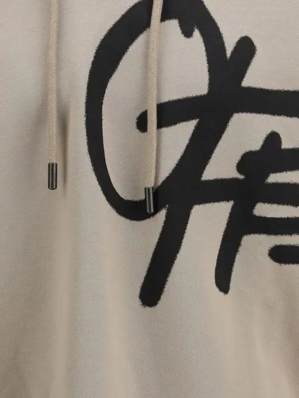 Off-White Cotton Hoodie With Logo