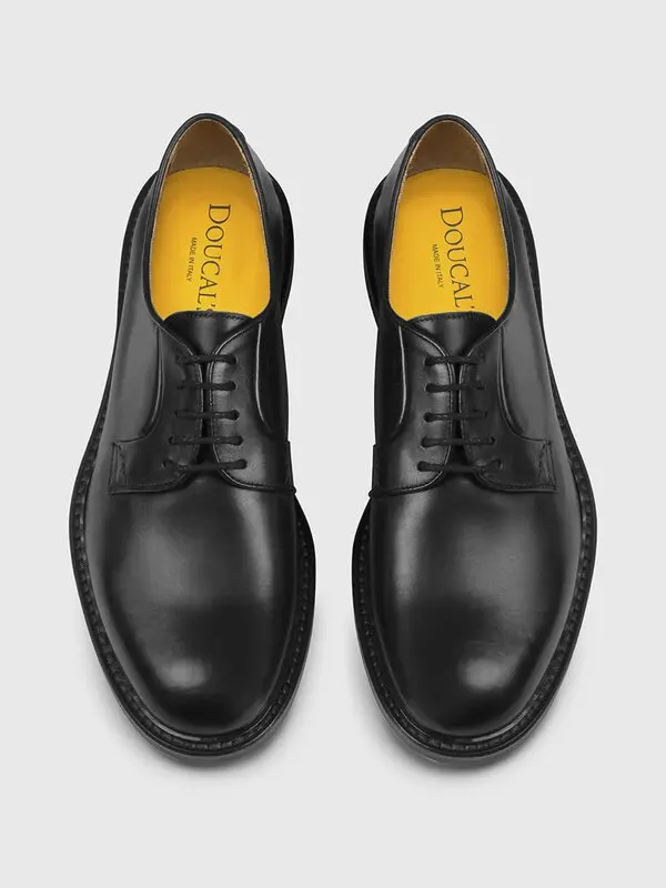 DOUCAL'S Leather Derby Shoes - Black