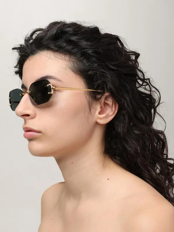 Linda Farrow Rimless Octagon Sunglasses