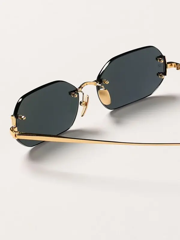 Linda Farrow Rimless Octagon Sunglasses