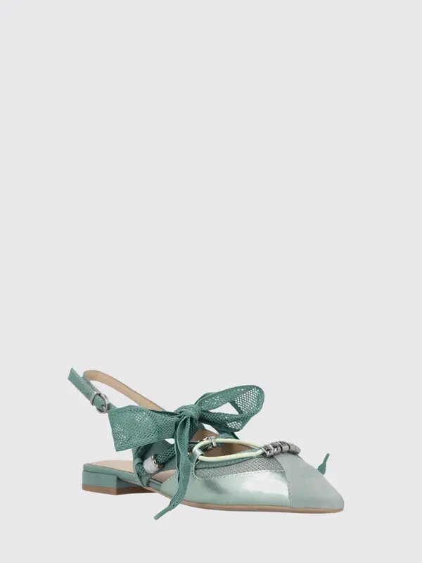 Pinko Ballet Pumps With Lace-up Detail - Sage