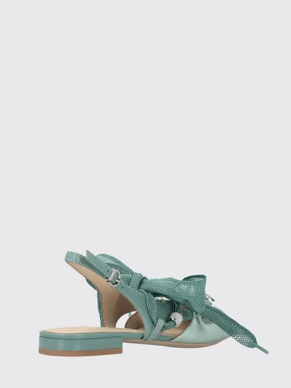 Pinko Ballet Pumps With Lace-up Detail - Sage