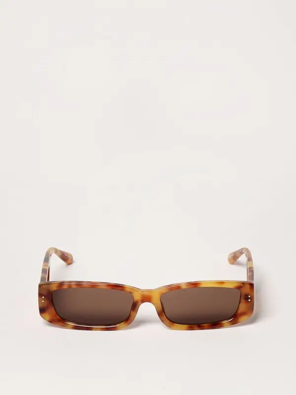 Linda Farrow Tortoiseshell Effect Rectangle Sunglasses