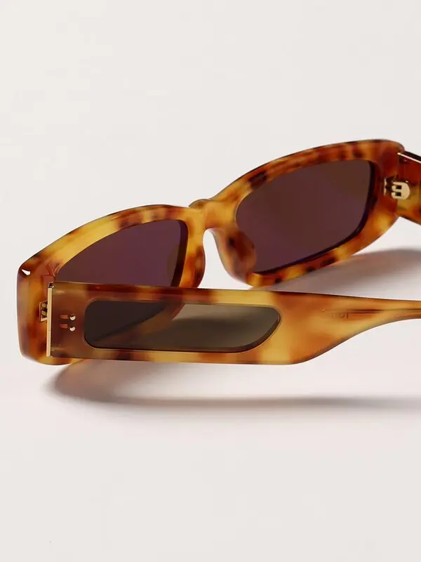 Linda Farrow Tortoiseshell Effect Rectangle Sunglasses