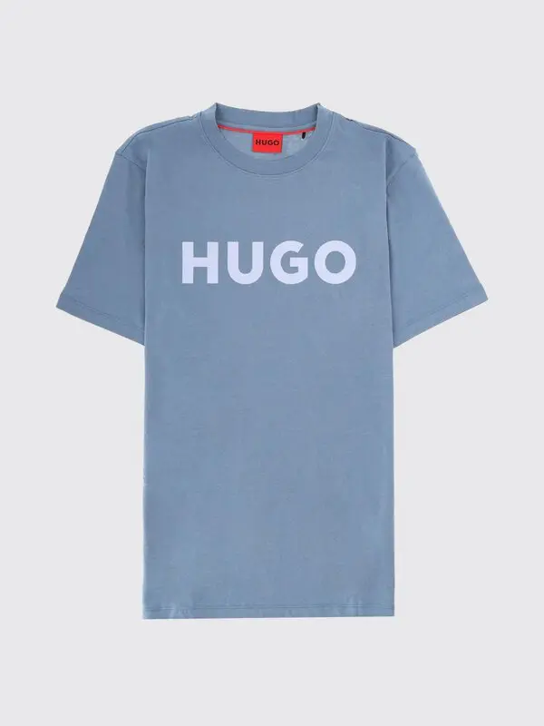 Hugo Cotton T-shirt With Logo - Blue