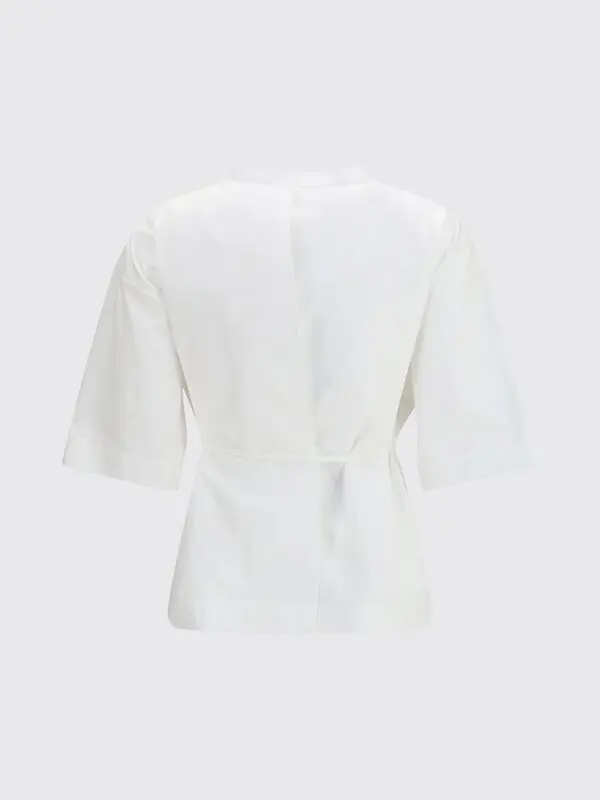 Calvin Klein Cotton Poplin Wrap V-neck Shirt