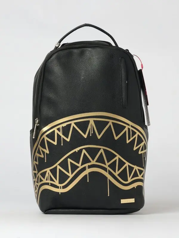 SPRAYGROUND That Gold Drip Logo Print Polyurethane Backpack