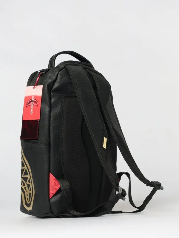 SPRAYGROUND That Gold Drip Logo Print Polyurethane Backpack