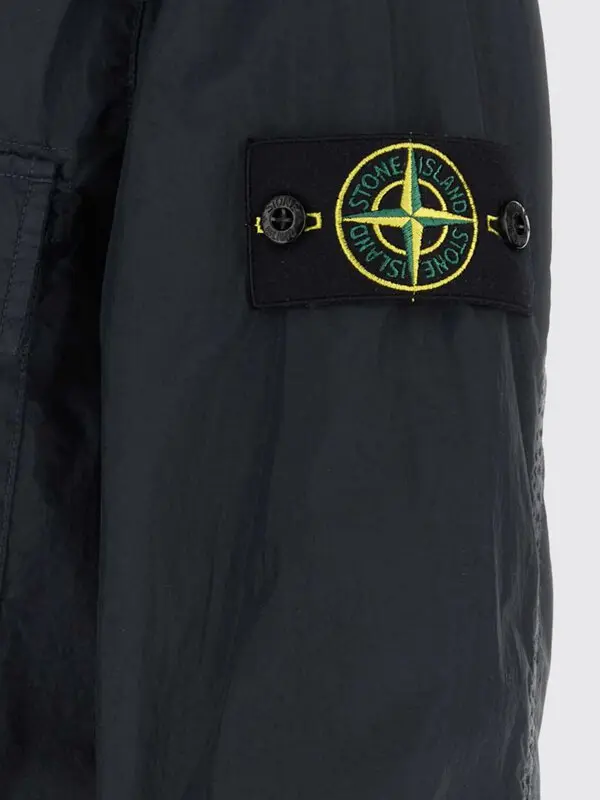 Stone Island Nylon Shirt Jacket With Patch Pockets And Compass Logo