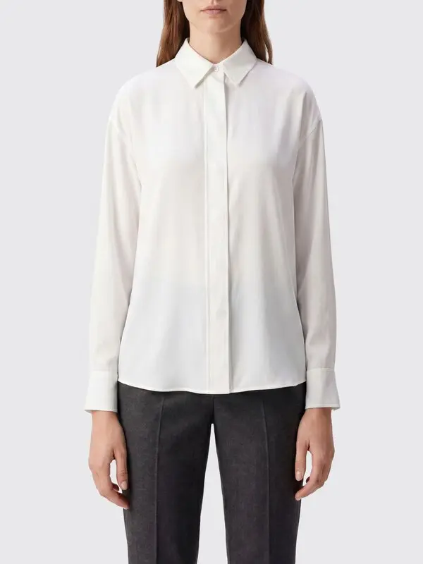 Calvin Klein Silk Shirt With Ruffles And Concealed Placket