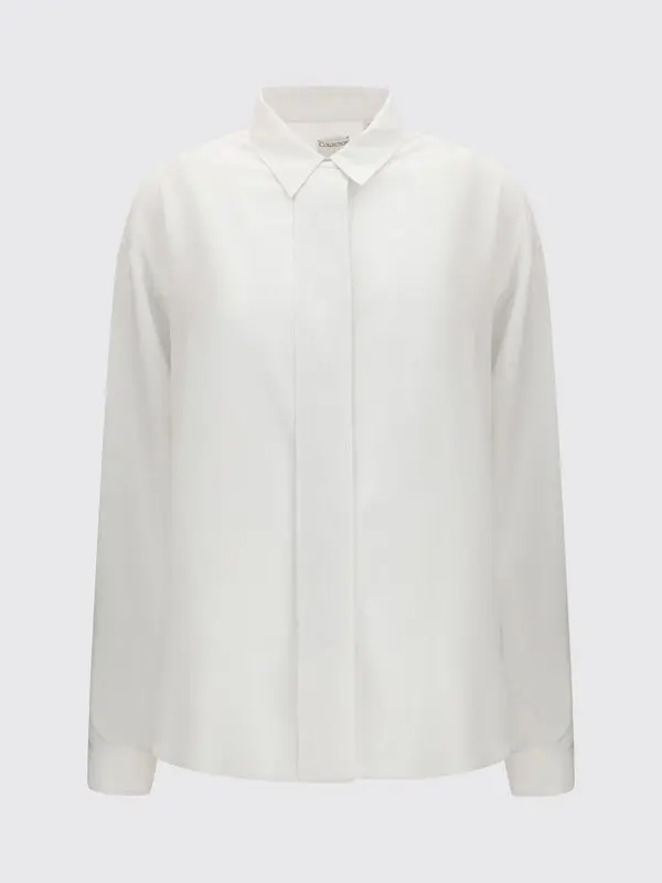 Calvin Klein Silk Shirt With Ruffles And Concealed Placket