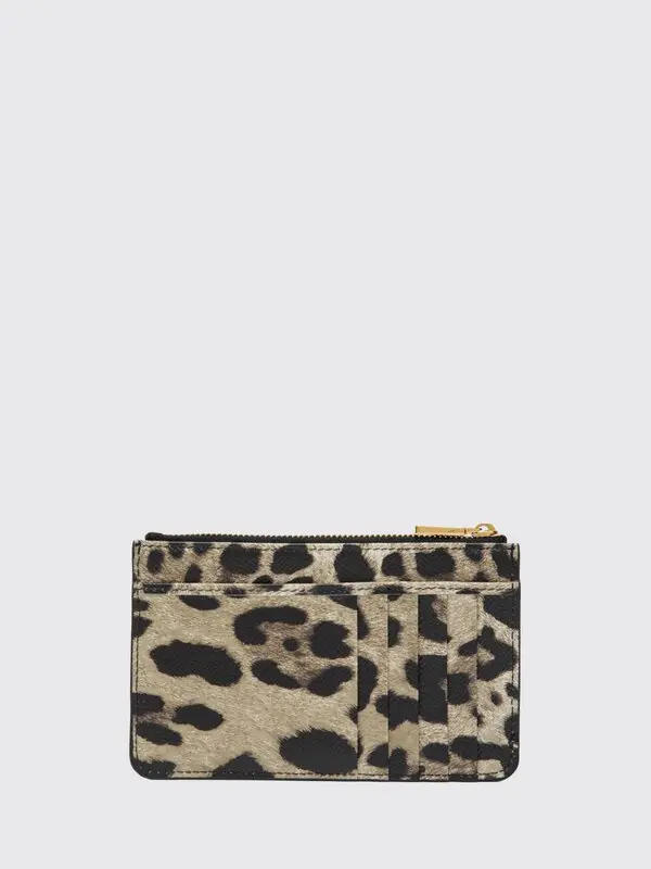 Dolce & Gabbana Animalier Print Calfskin Leather Card Holder - Multicolor
