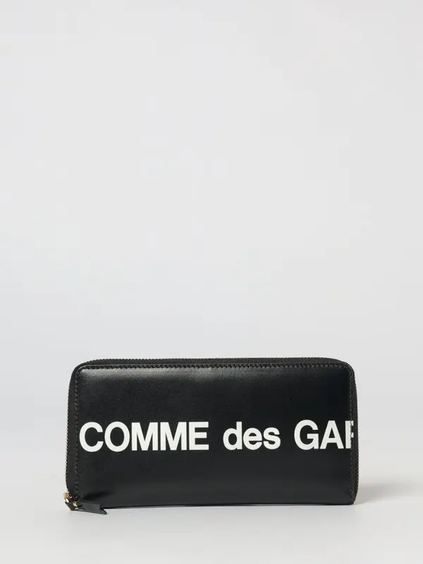 Comme Des Garçons Leather Wallet With Printed Logo