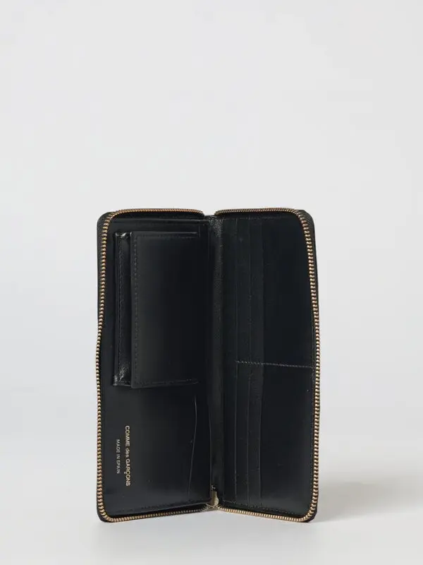 Comme Des Garçons Leather Wallet With Printed Logo