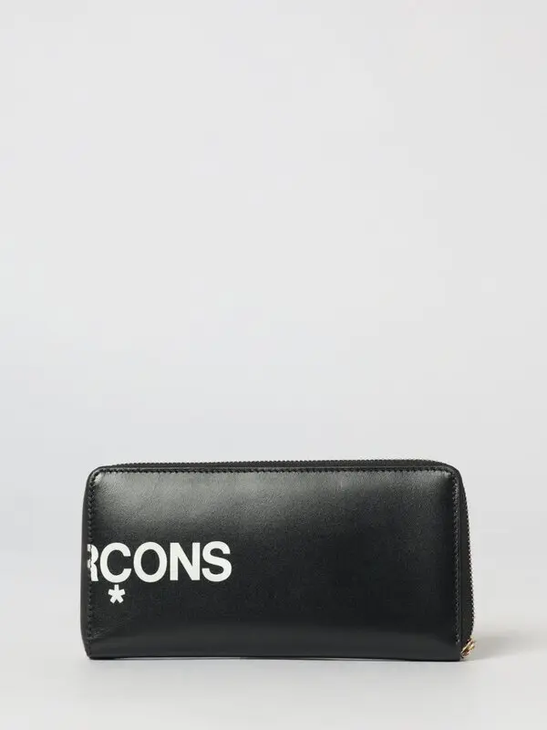 Comme Des Garçons Leather Wallet With Printed Logo