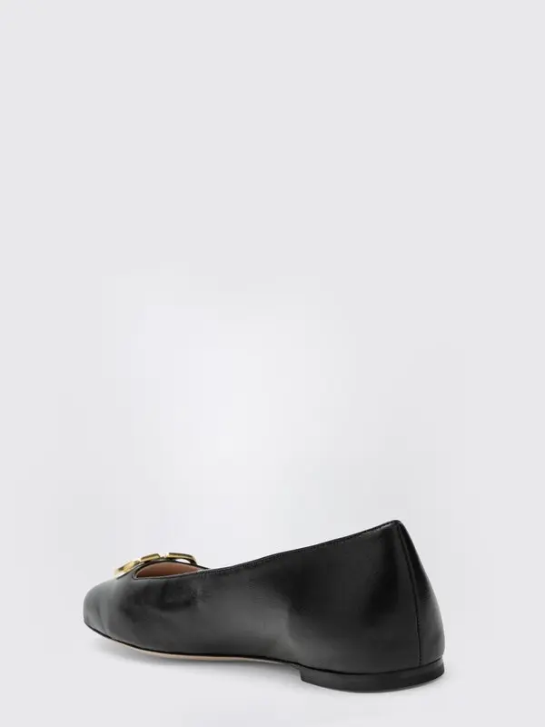 Valentino Garavani Vlogo Signature Leather Ballerinas - Black