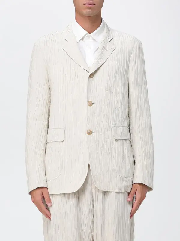 Emporio Armani Single-breasted Viscose Blazer With Patch Pockets