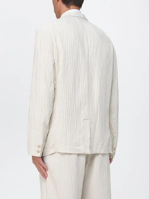 Emporio Armani Single-breasted Viscose Blazer With Patch Pockets