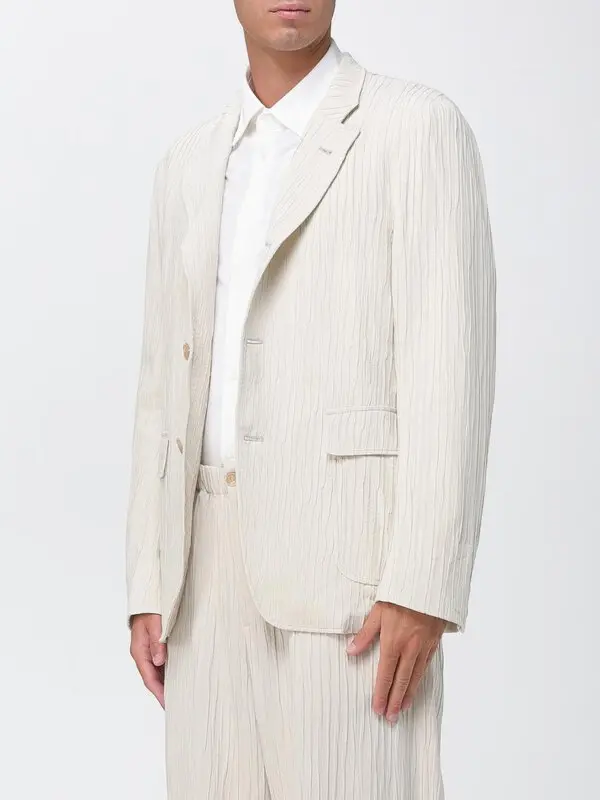 Emporio Armani Single-breasted Viscose Blazer With Patch Pockets