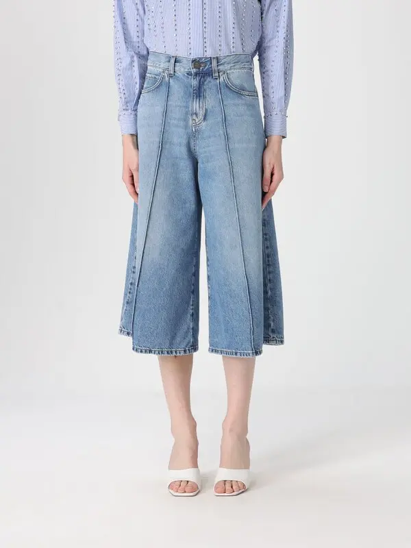 Pinko Cropped Wide Leg Jeans