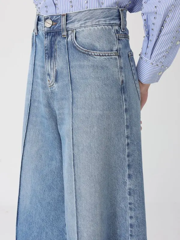 Pinko Cropped Wide Leg Jeans