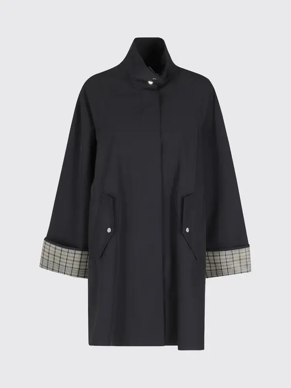 OOF WEAR Single-breasted Knee-length Technical Fabric Trench Coat With Classic Collar - Black