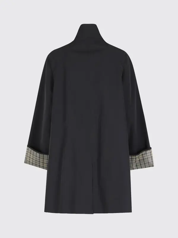 OOF WEAR Single-breasted Knee-length Technical Fabric Trench Coat With Classic Collar - Black
