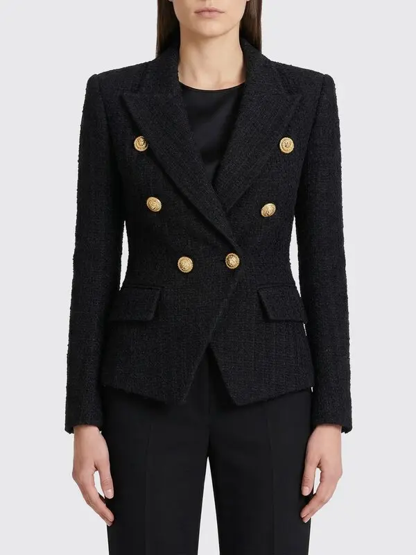 Balmain Double-breasted Wool Blend Blazer