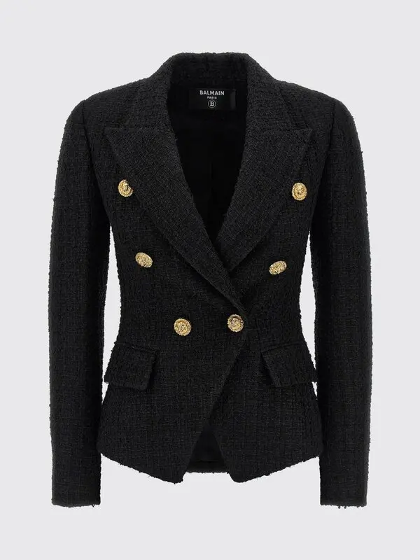 Balmain Double-breasted Wool Blend Blazer