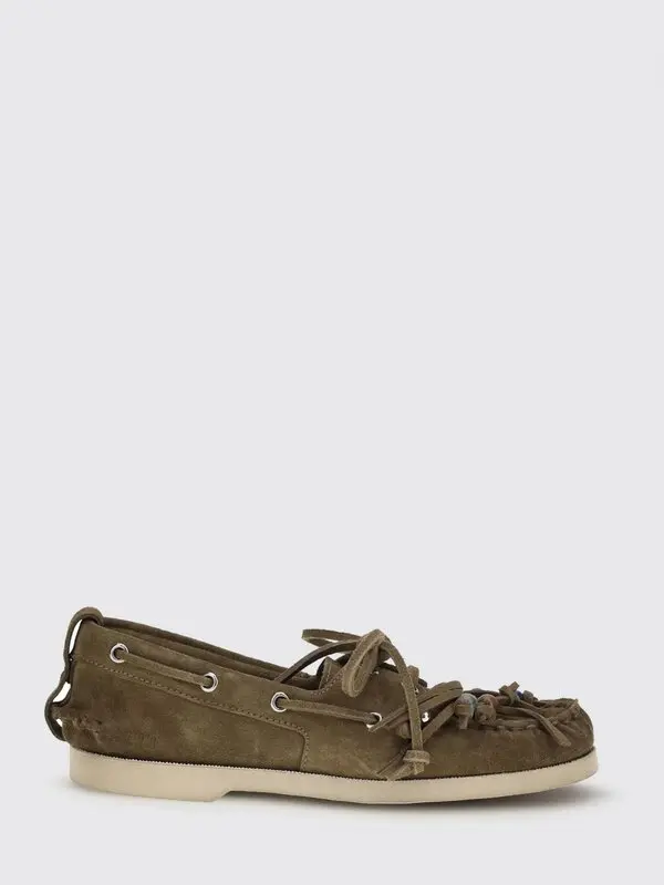 GOLDEN GOOSE Suede Boat Loafers - Kaki