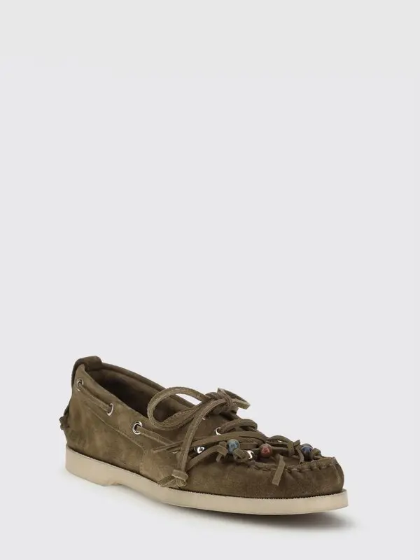 GOLDEN GOOSE Suede Boat Loafers - Kaki