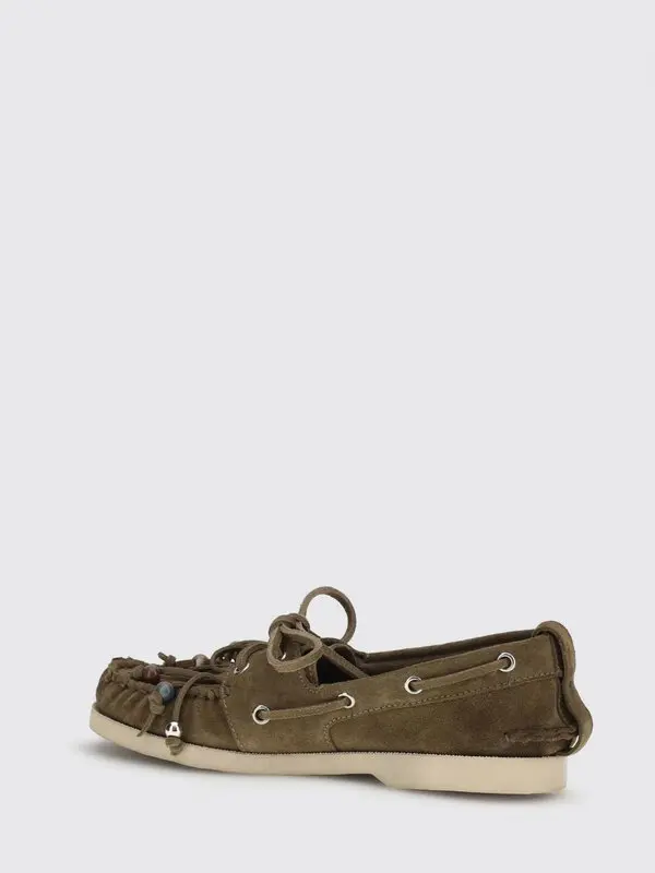GOLDEN GOOSE Suede Boat Loafers - Kaki