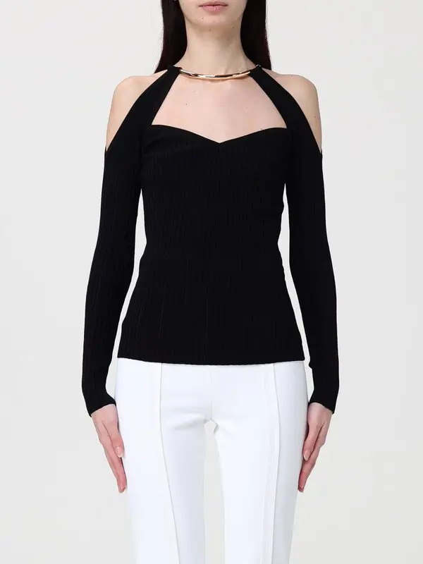 Elisabetta Franchi Ribbed Viscose Knit - Black