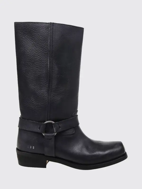 GOLDEN GOOSE Leather Mid Calf Boots - Black