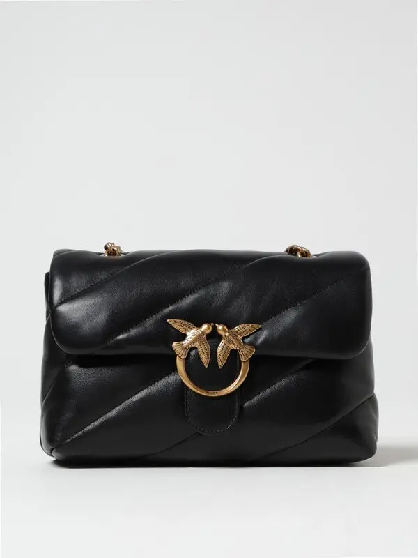 Pinko Quilted Leather Shoulder Bag - Black
