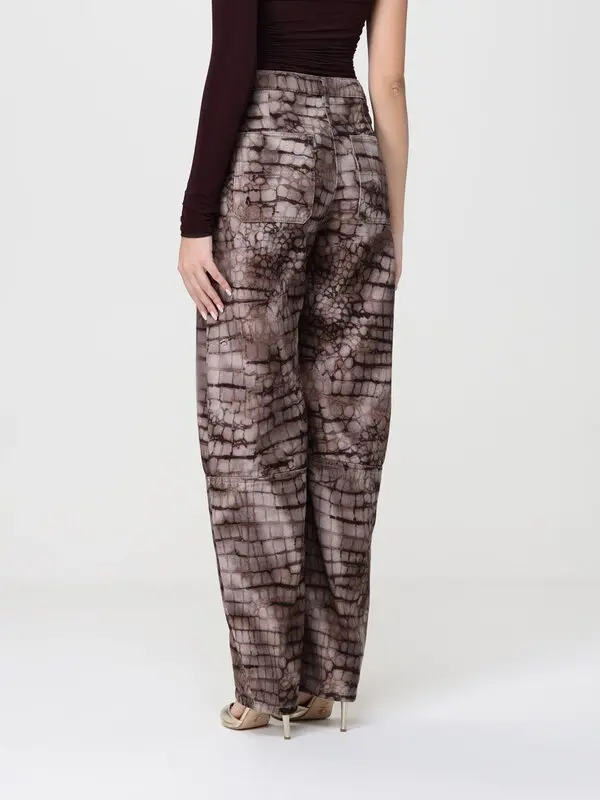 Elisabetta Franchi Cotton Drill Crocodile Print Jeans