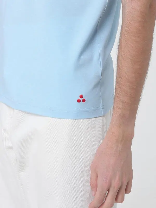 Peuterey Cotton And Silk Blend Polo - Gnawed Blue