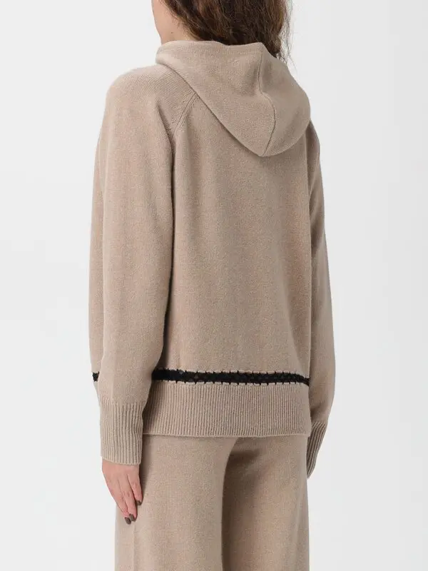 ERMANNO FIRENZE Embellished Hooded Zip-up Sweater