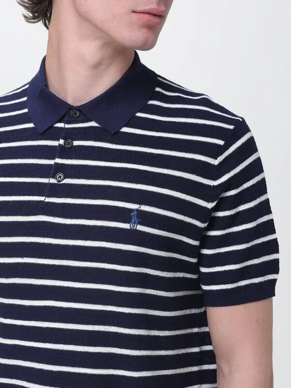 Polo Ralph Lauren Striped Knitted Polo Shirt With Logo
