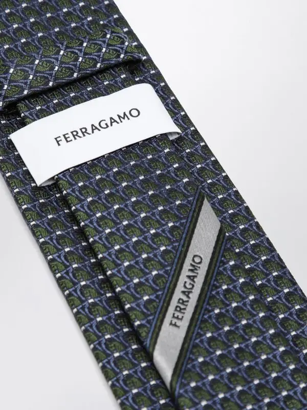 FERRAGAMO Gancini Jacquard-pattern Silk Tie