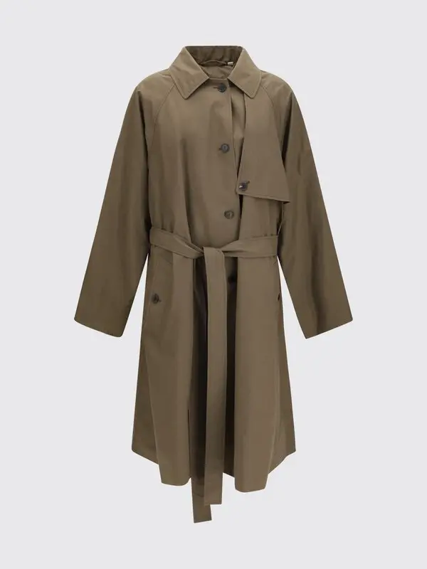 Calvin Klein Long Single-breasted Cotton Trench Coat With Tie Belt