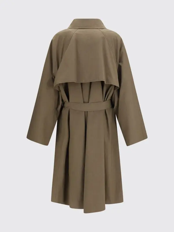 Calvin Klein Long Single-breasted Cotton Trench Coat With Tie Belt