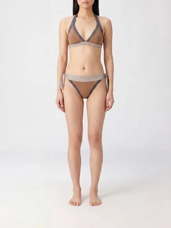 IV.AM Libby Triangle Bikini With Two-tone Striped Pattern And Tie Fastening